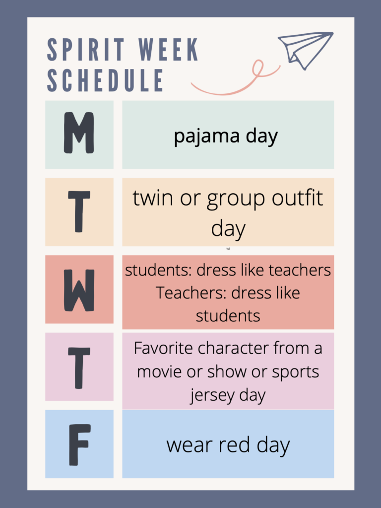 Red Ribbon and Spirit Week – December 16-20