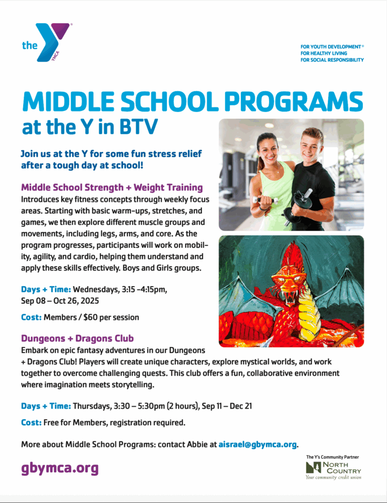 Middle School Programs at the Y